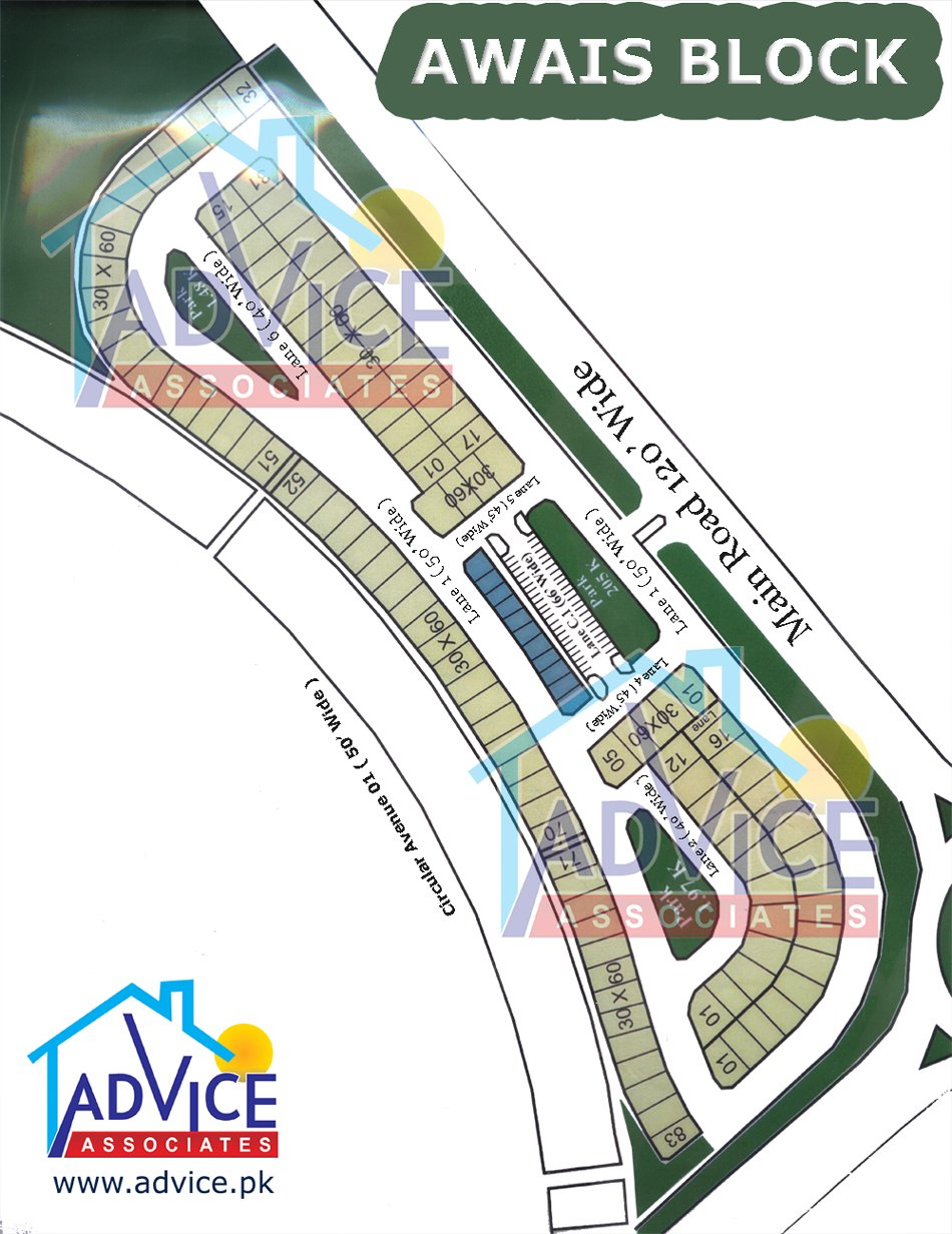 Map of Bahria Town all phases and blocks